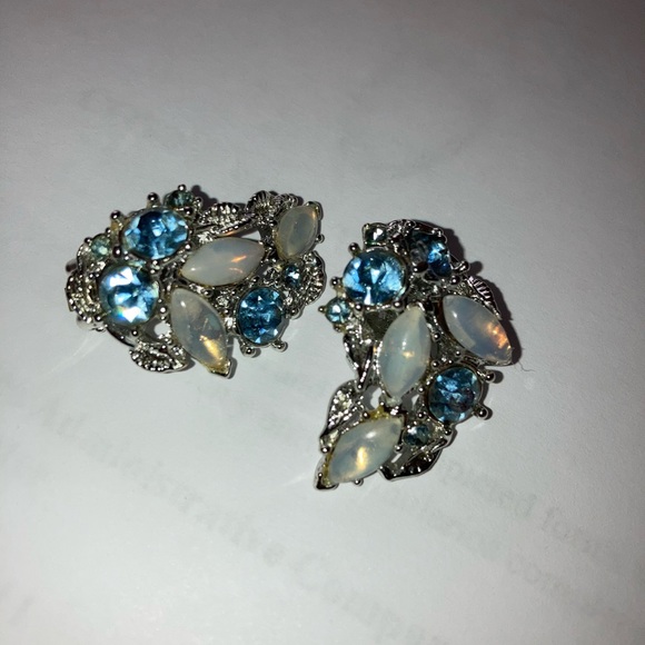 Jewelry | Beautiful Vintage Blue Ice Earrings Definitely A Show Stopper ...